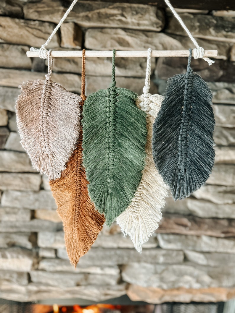 Boho Macrame Feathers - Etsy