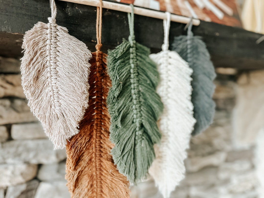 Boho Macrame Feathers - Etsy
