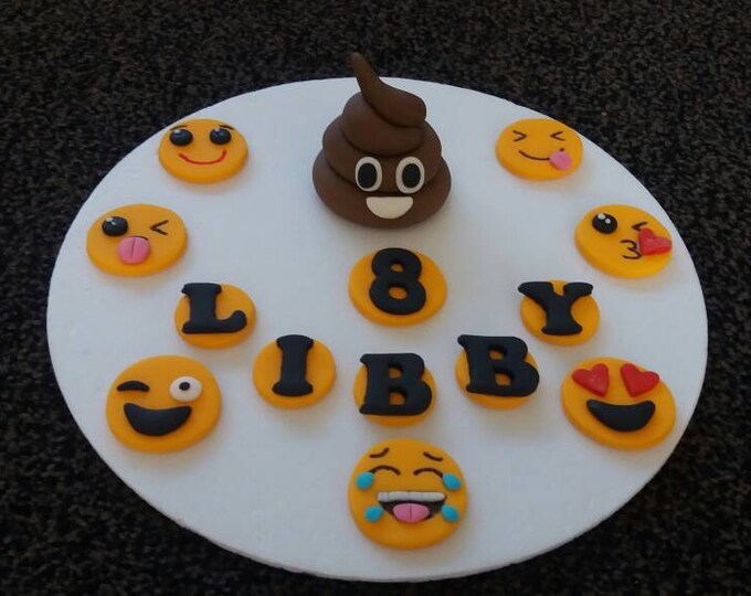 Edible Handmade EMOJI Birthday Celebration Cake Topper - Etsy