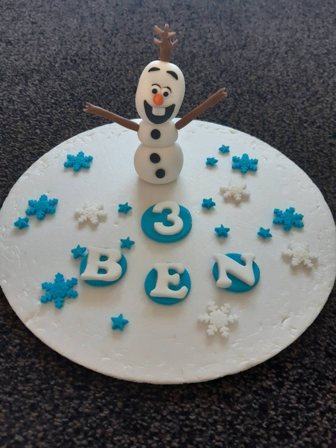 Handmade, Edible Olaf Frozen Birthday Cake Topper PERSONLISED - Etsy