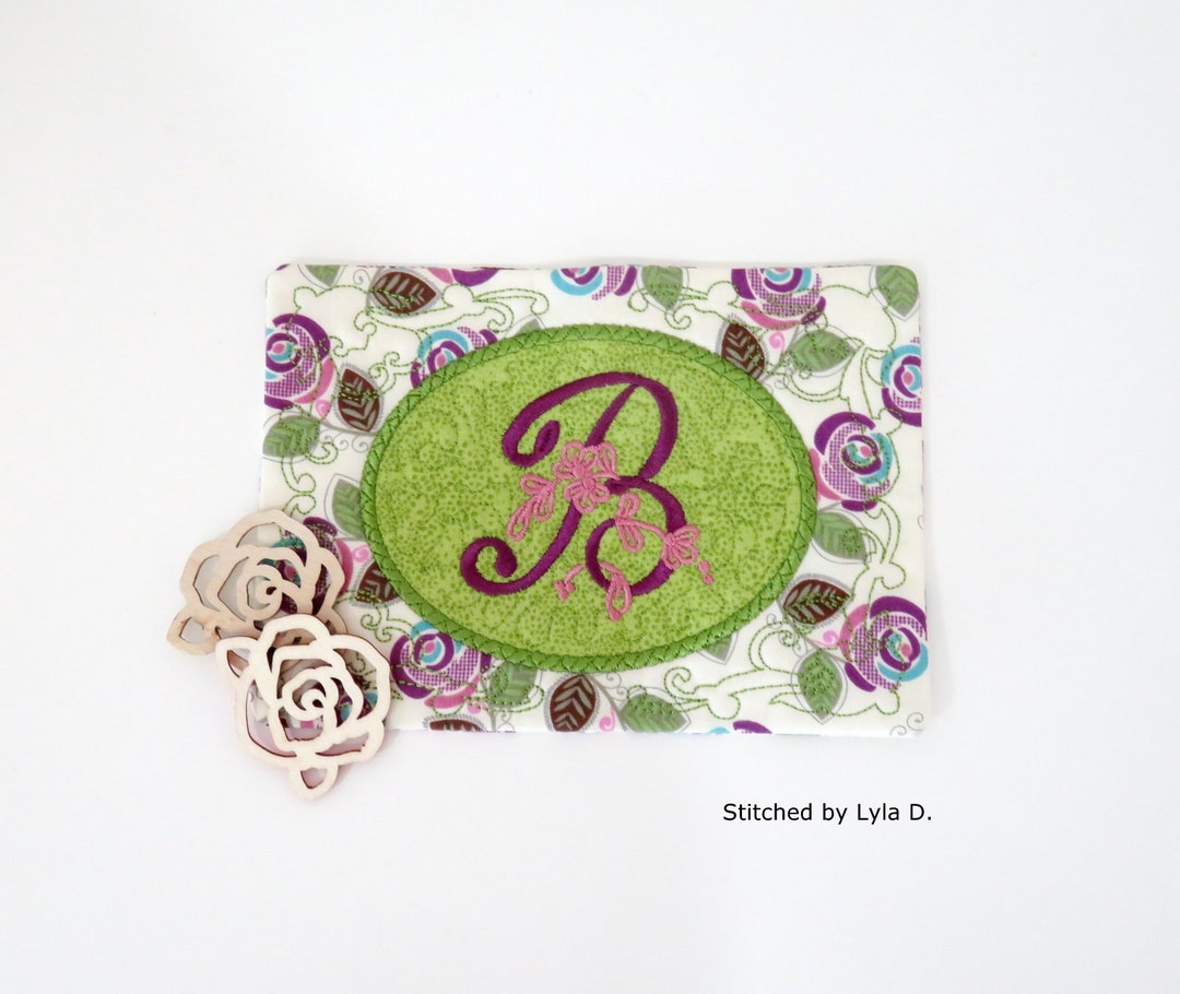 Monogram Mug Rug for Machine Embroidery 5x7 Hoop - Etsy
