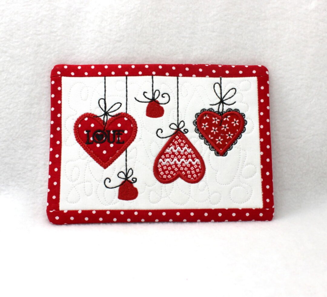 Hearts Mug Rug - Etsy