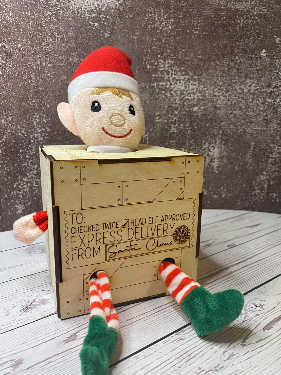 Elf Arrival Box Personalized Elves Christmas Decorations - Etsy
