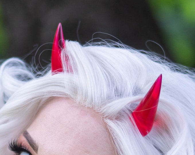 Transparent Red Resin Cast Chibi Horns - Oni / Demon / Devil / Dragon ...