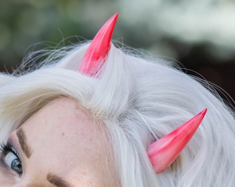 Red Resin Cast Chibi Horns Oni / Demon / Devil / Dragon / Monster Horns ...