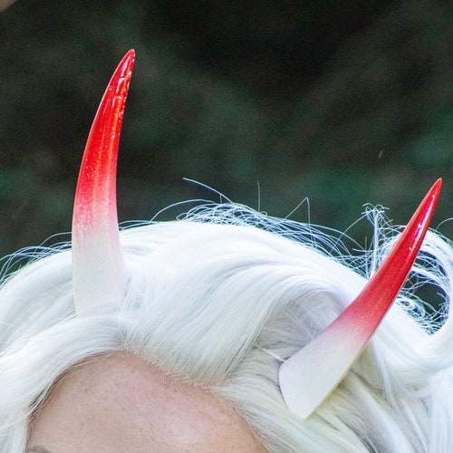 Red Resin Cast Chibi Horns Oni / Demon / Devil / Dragon / - Etsy