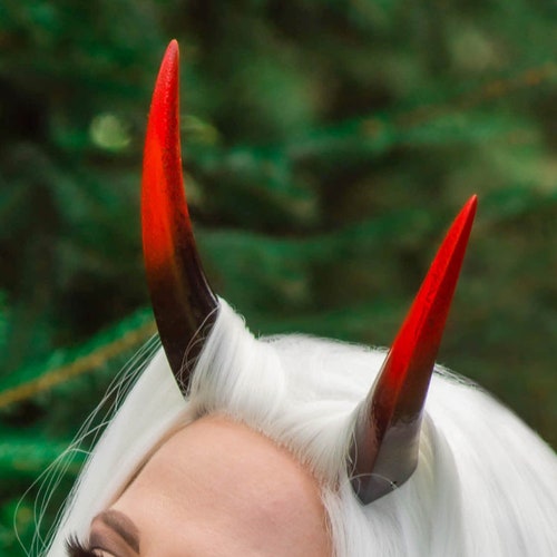 Red Resin Cast Chibi Horns Oni / Demon / Devil / Dragon / - Etsy