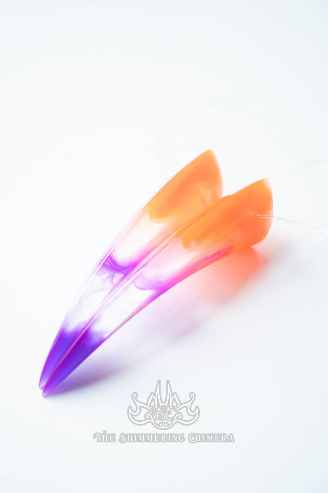 UV Reactive Limited Release Resin Cast Oni Horns Orange/purple - Etsy