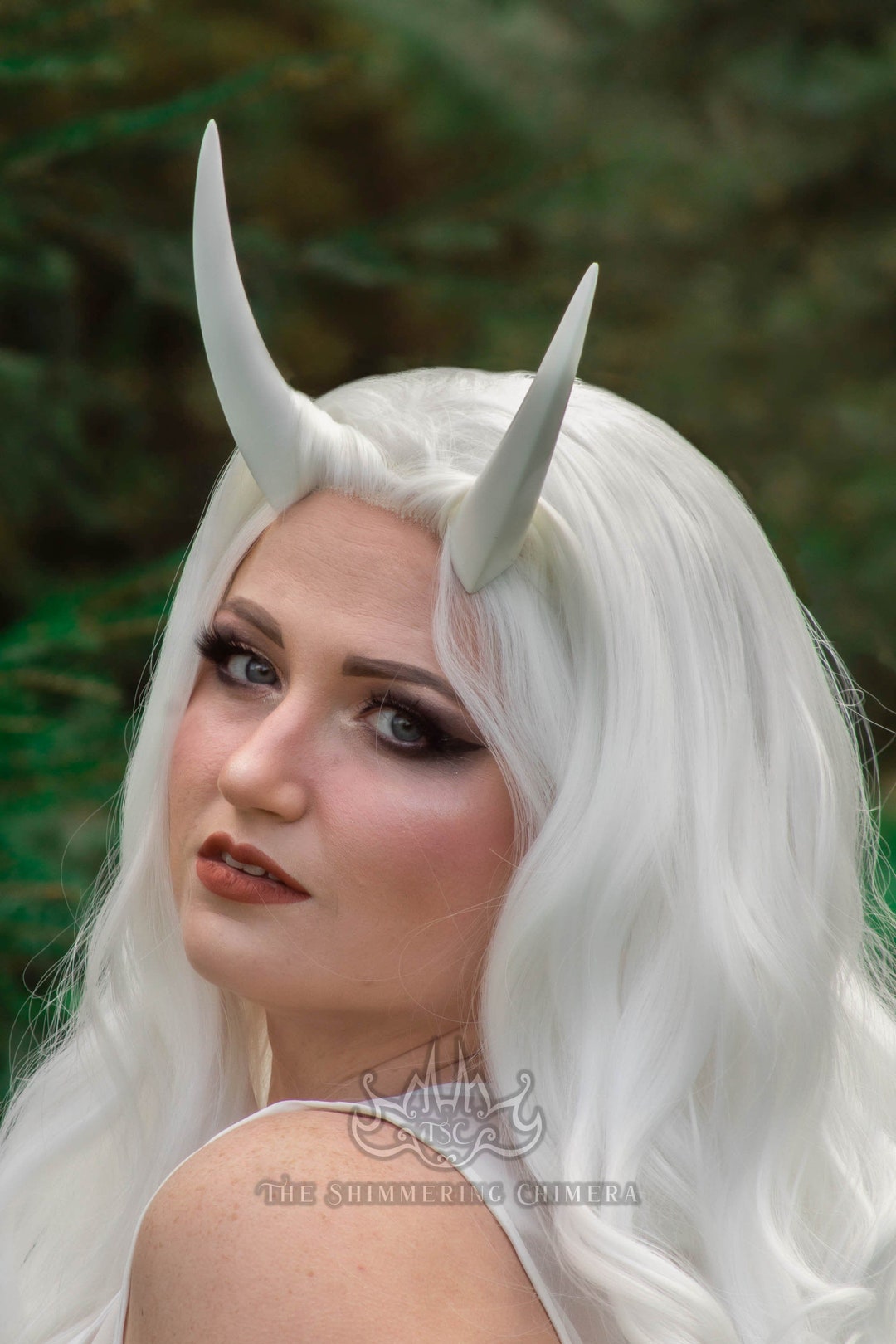 White Resin Cast Oni Horns - Demon / Devil / Dragon / Monster Horns for ...
