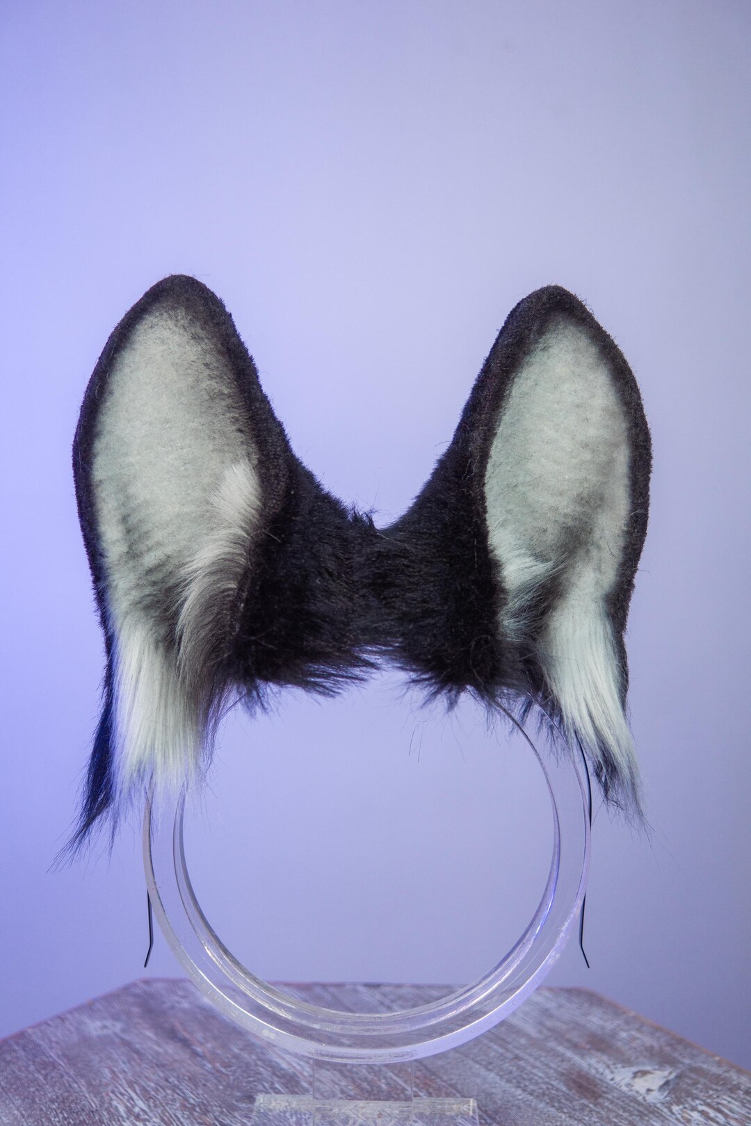 Realistic Black Rabbit Ears - Faux Fur Animal Ears - Bunny, Canine ...