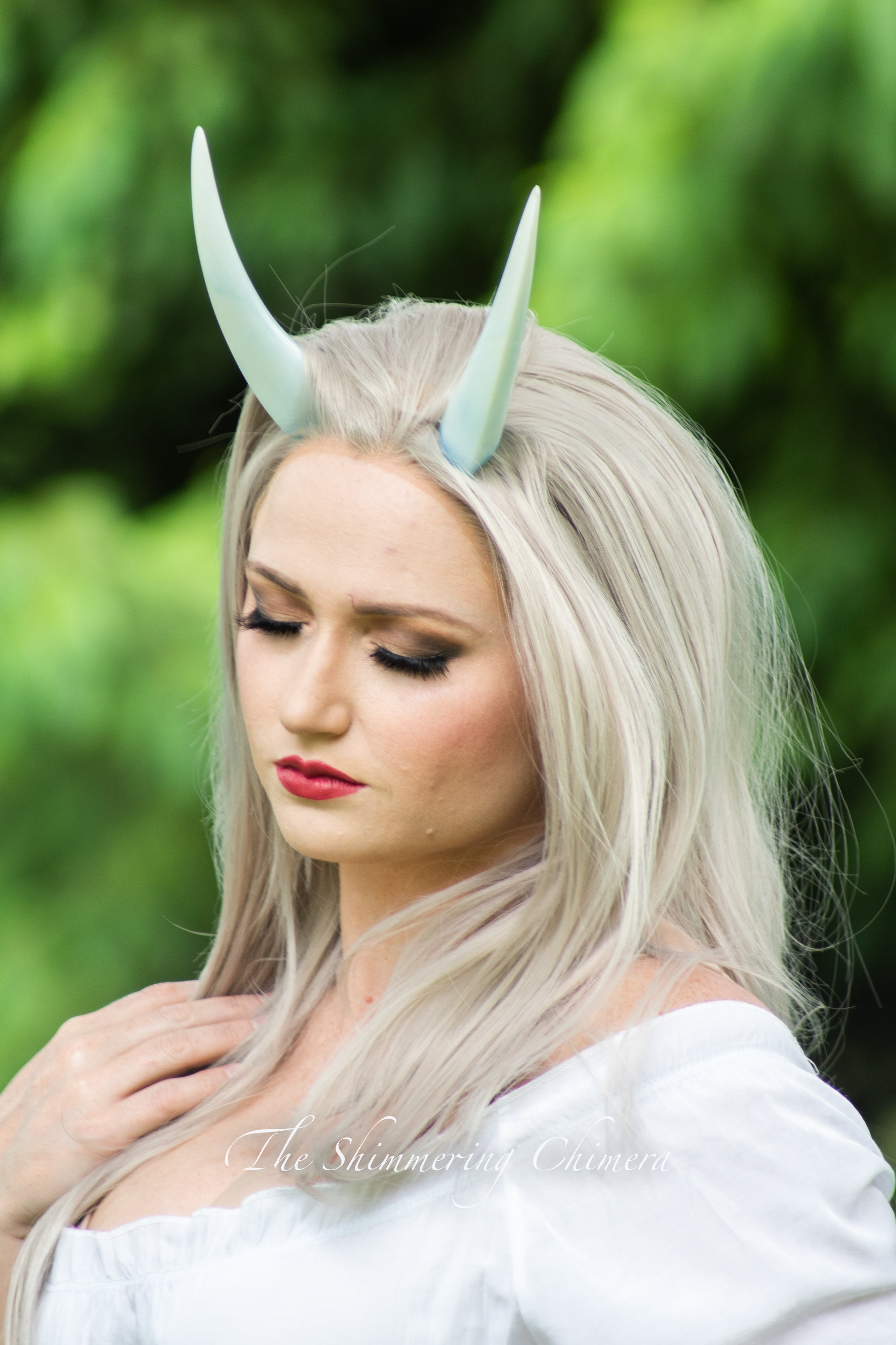 Kijin / Ogre / Oni Cosplay Horns Ice Blue Demon Horns / | Etsy