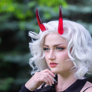 Transparent Red Resin Cast Oni Horns - Demon / Devil / Dragon / Monster ...