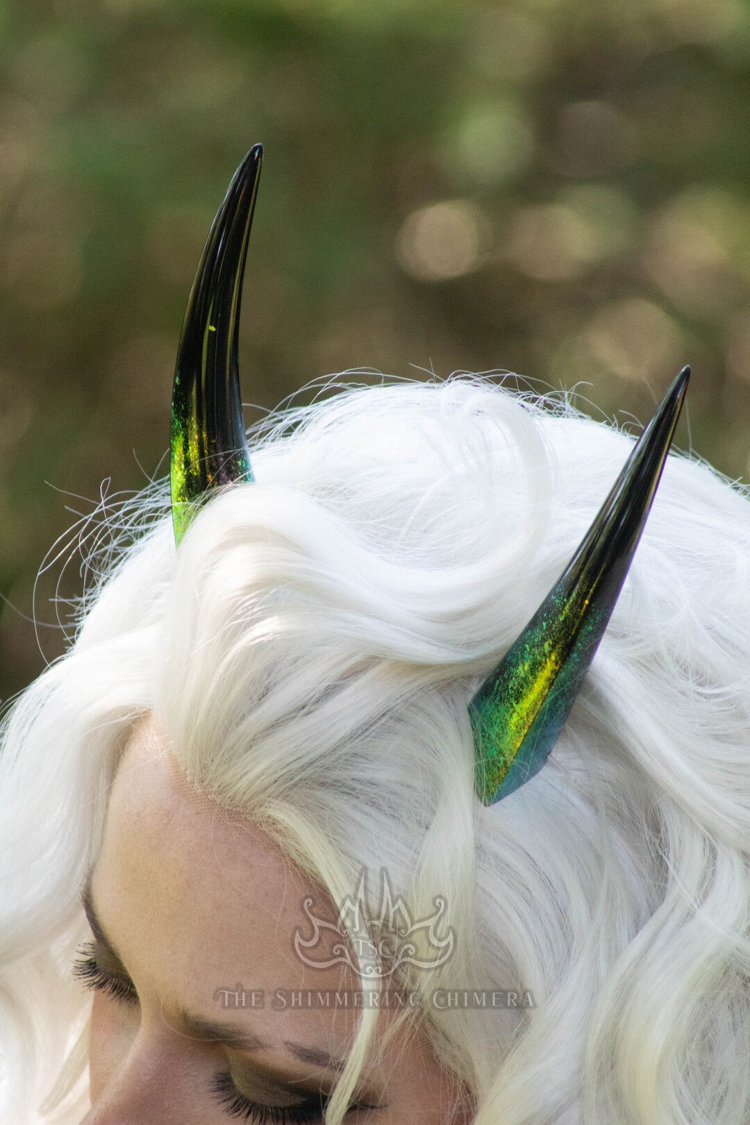 Chameleon Colorshifting Resin Cast Oni Horns Demon / Dragon Horns for ...