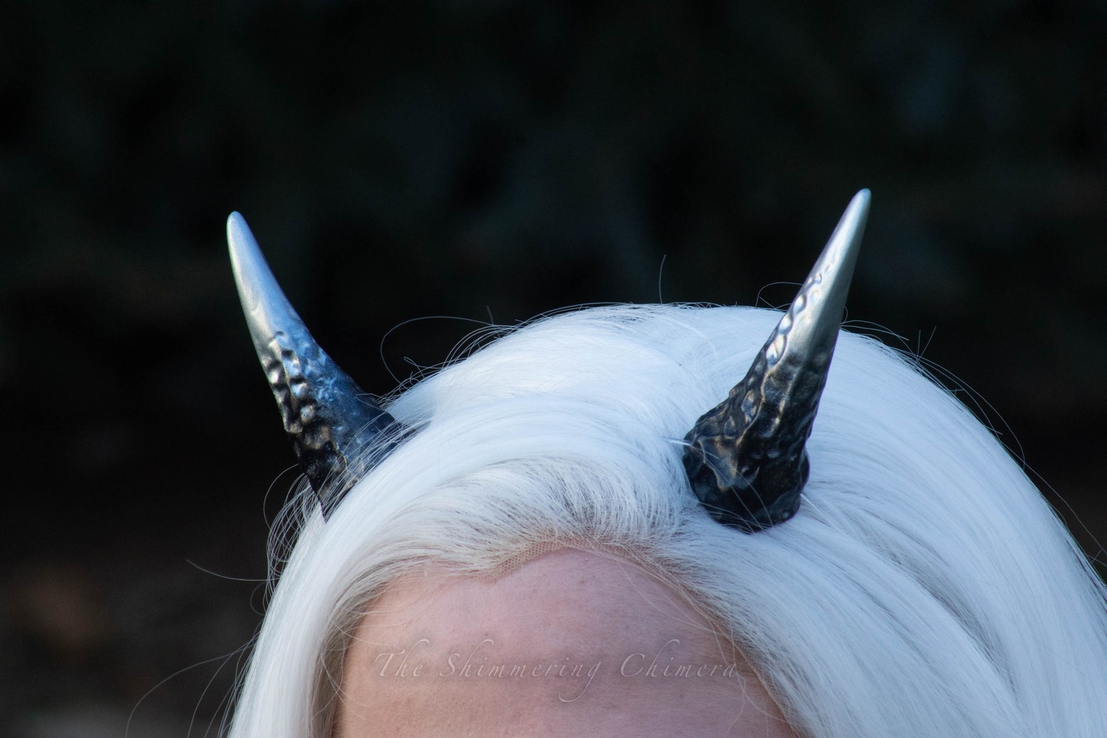 Silver Tipped Black Resin Cast Dragon Horns monster Horns | Etsy