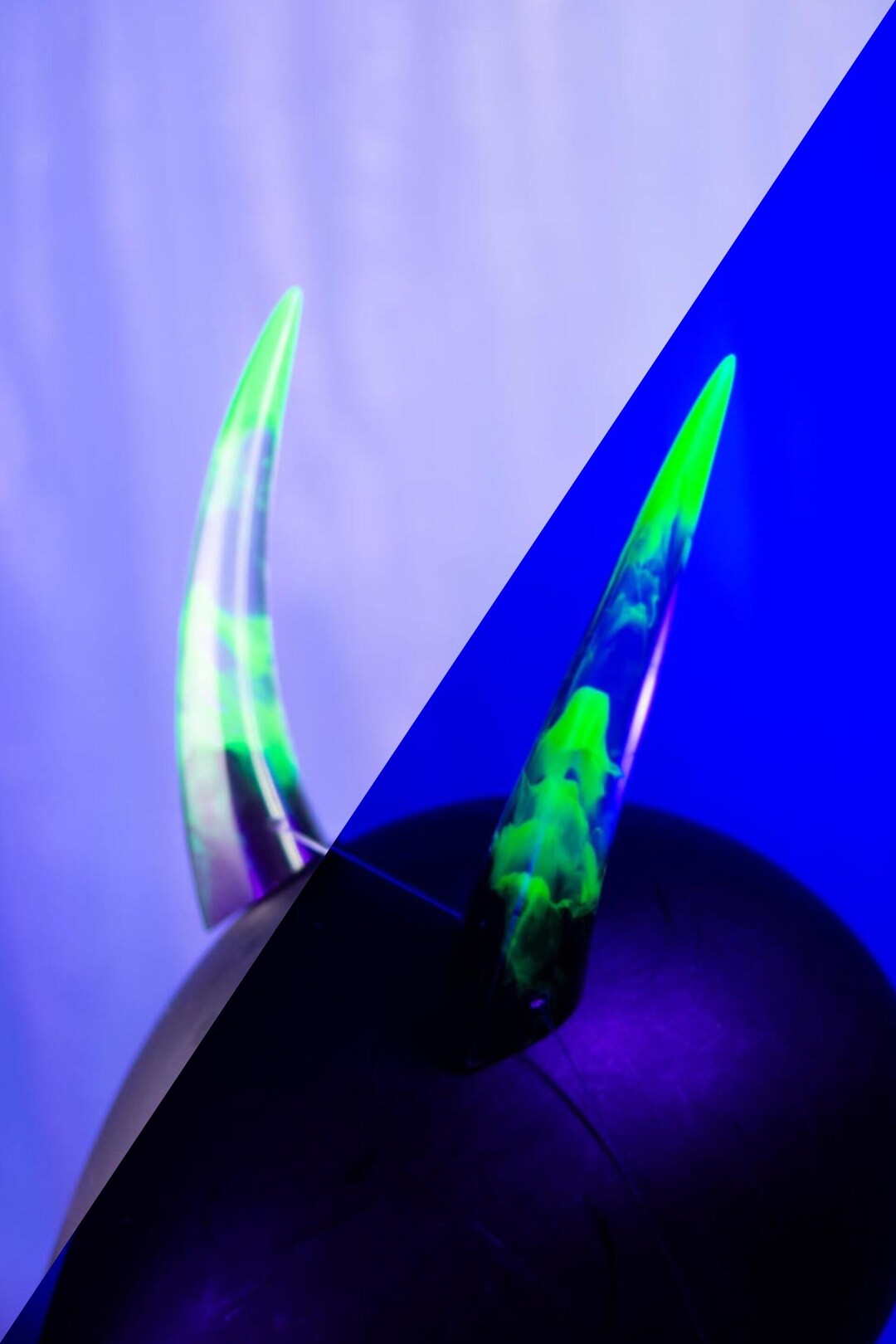 UV Reactive Resin Oni Horns - Green and Black - Etsy