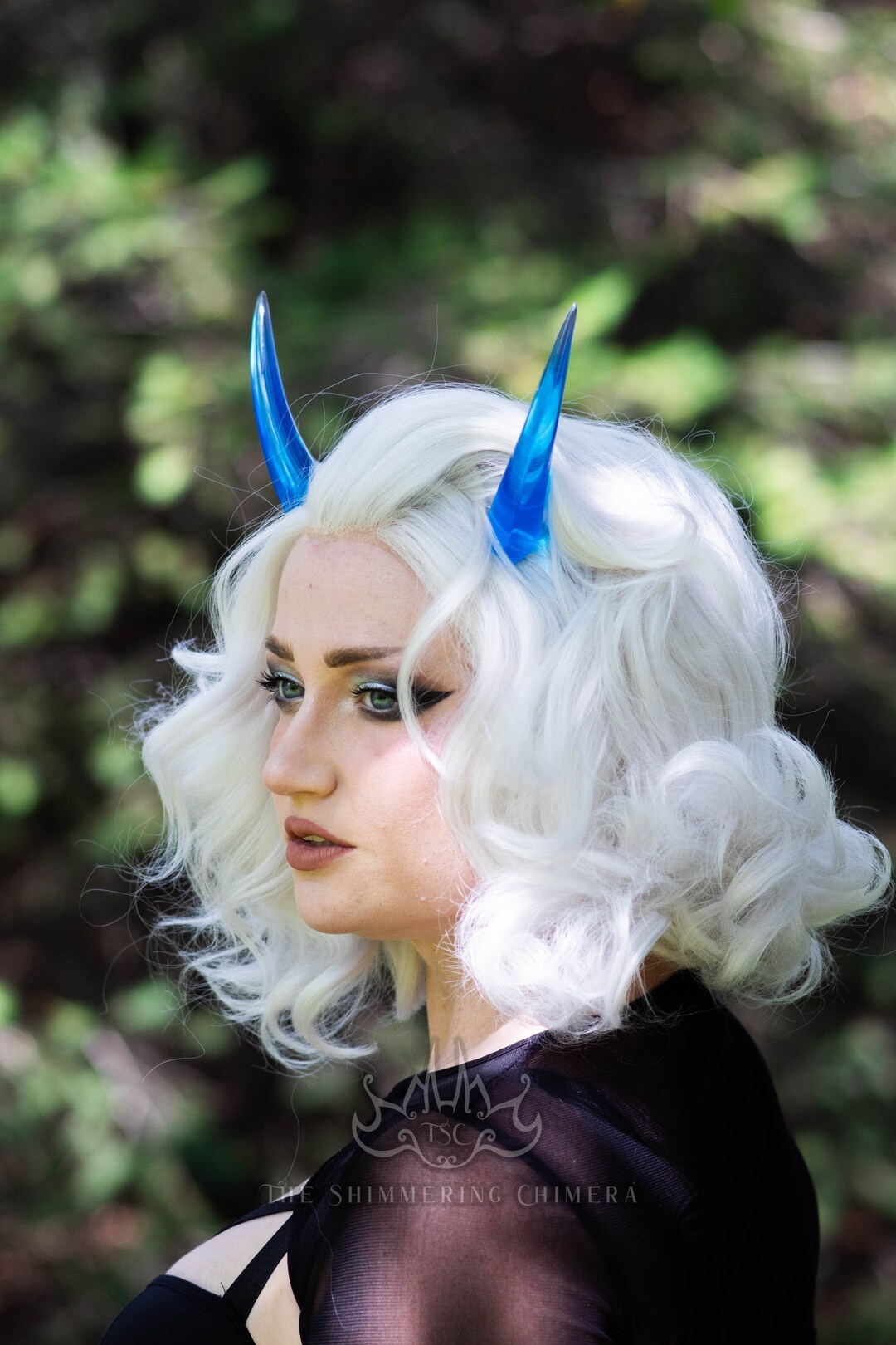 Transparent Blue Resin Oni Horns - Costume Cosplay Accessory - Etsy
