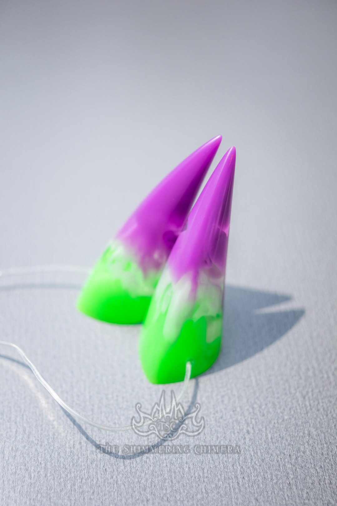 Genderqueer Pride Resin Cast Chibi Horns - Monster, Demon, Dragon, Oni ...