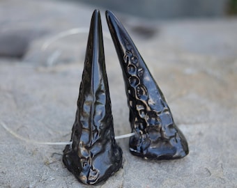 Metallic Purple Tipped Black Resin Cast Dragon Horns Monster Horns ...