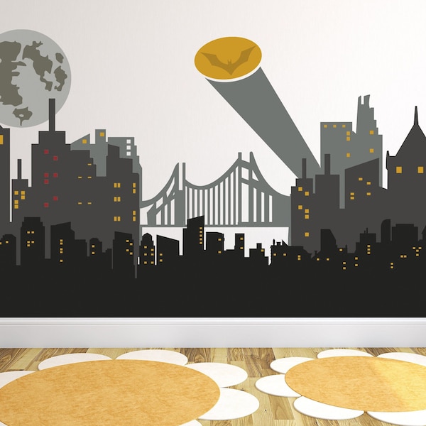 Cityscape Wall Decal - Etsy