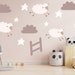 Lamb Over the Moon Wall Decal, Sheep Jumping Over Moon, Clouds Decal ...