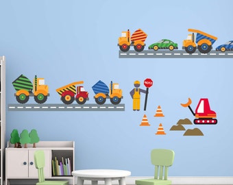 Building Blocks Wall Decal Fabric Mural Kids Crack In the | Etsy