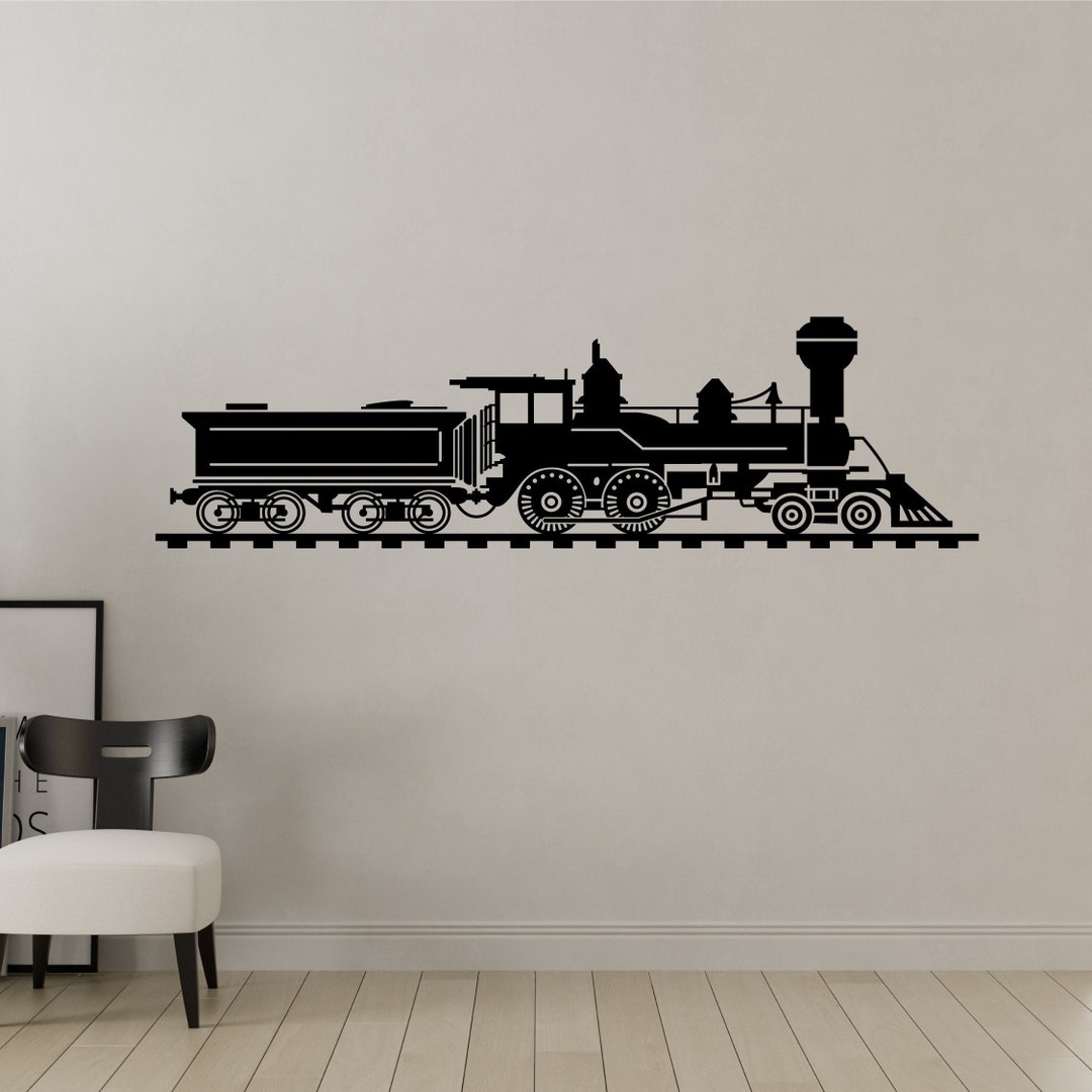 Steam Locomotive Wall Decal, Classic Train, Railroad Decor, Train Wall ...