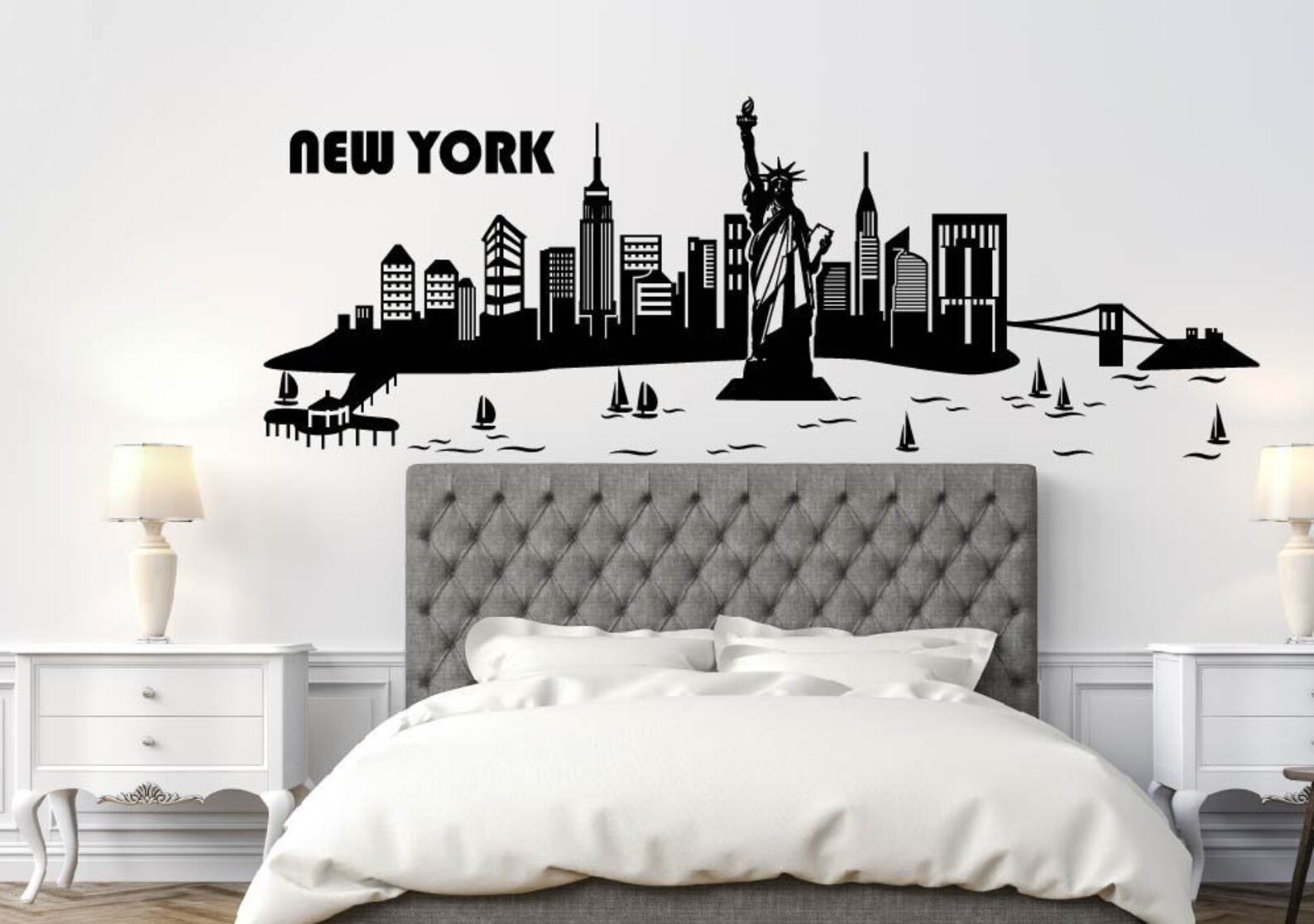 New York Skyline Wall Decal Statue of Liberty Decal Wall - Etsy