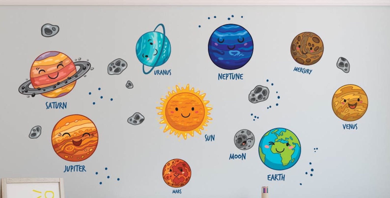 Solar System Wall Decal Planets Wall Decal Sun Nursery Wall | Etsy