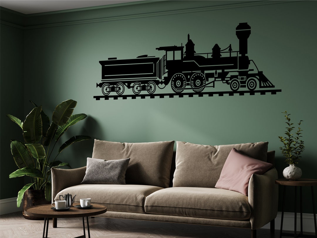 Train Wall Decal, Locomotive, Rail Road Wall Decal, Train Wall Sticker ...