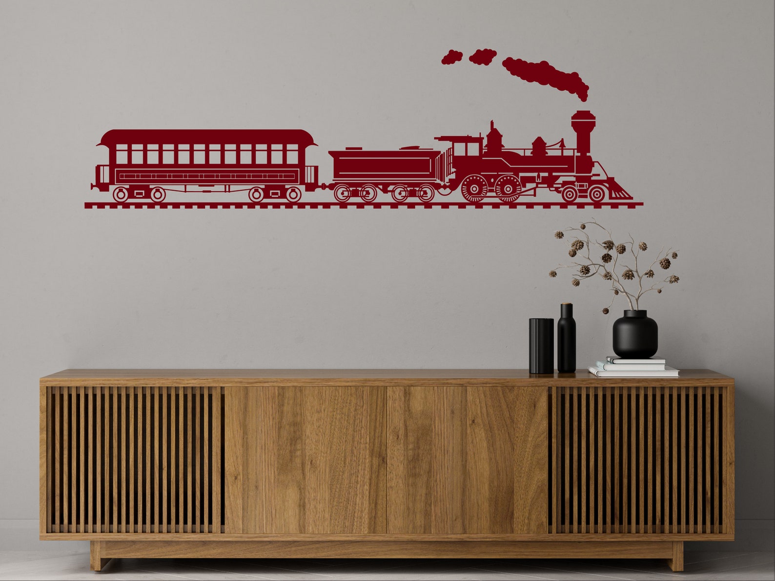 Train Wall Decal, Locomotive Railroad Decal, Wall Decal Train Engine ...