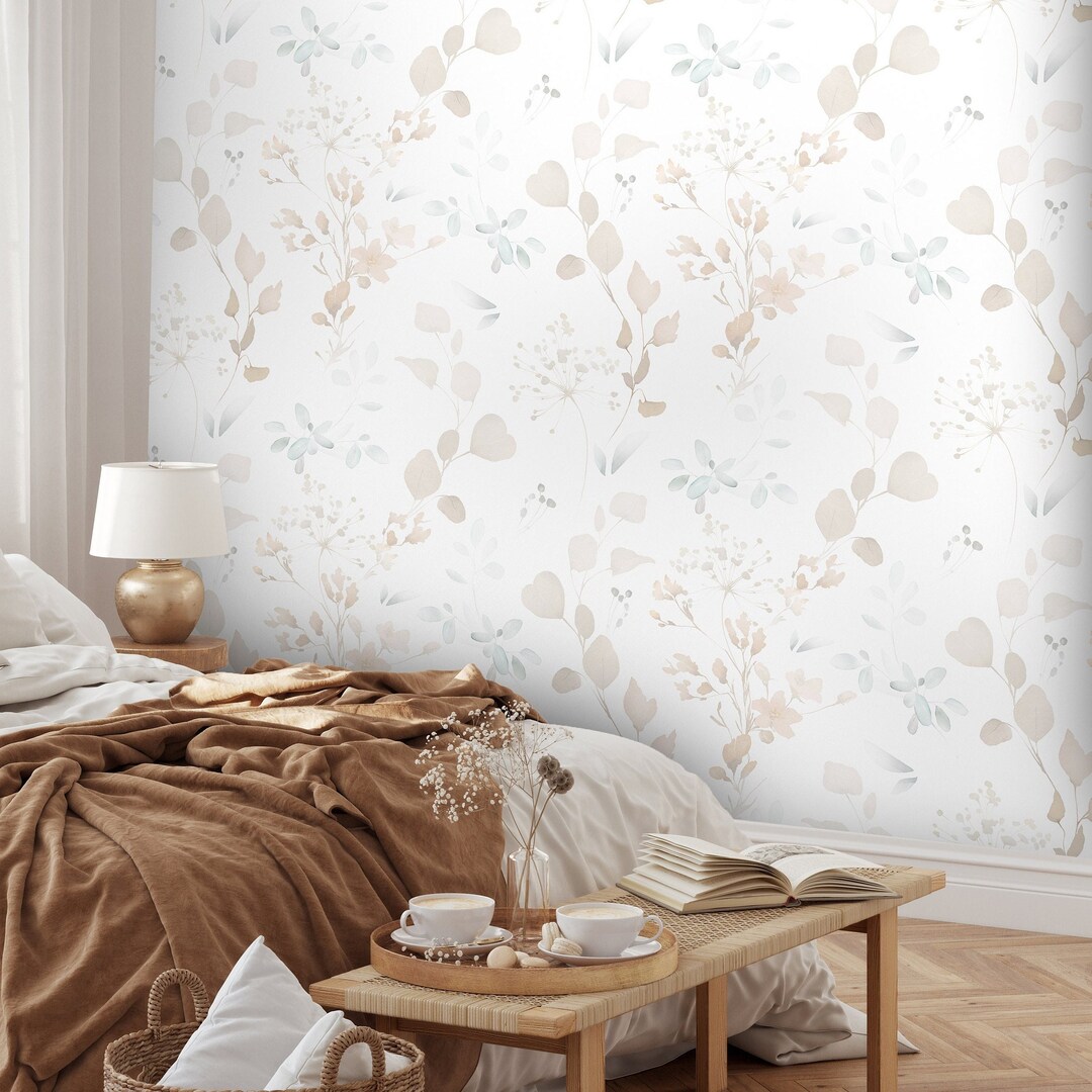 Fall Boho Wallpaper Peel and Stick Floral Nursery Room Self - Etsy
