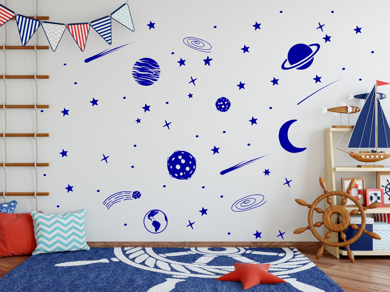 Solar System Wall Decal, Space Wall Decals, Nursery Wall Decals, Star ...