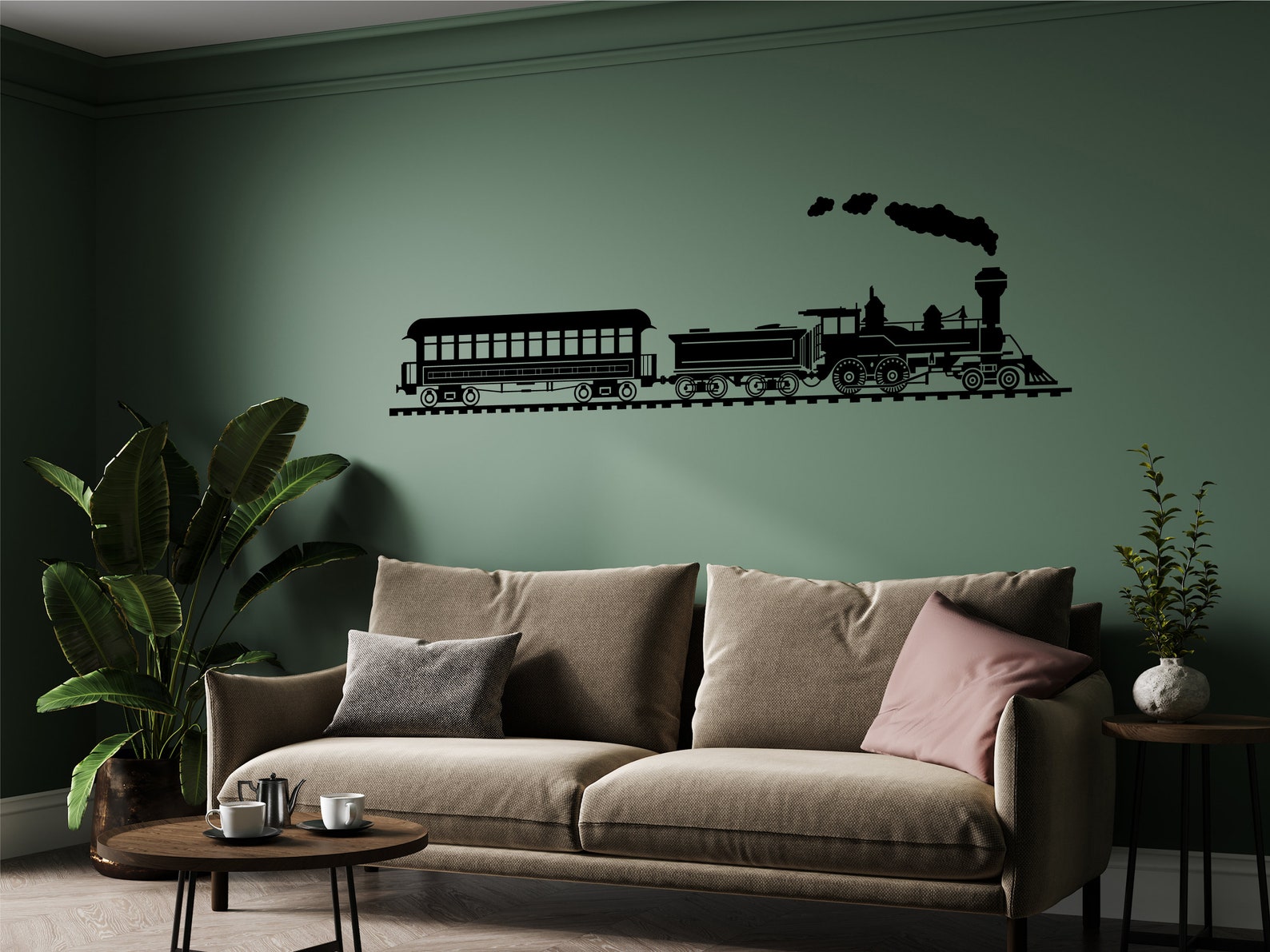 Train Wall Decal, Locomotive Railroad Decal, Wall Decal Train Engine ...