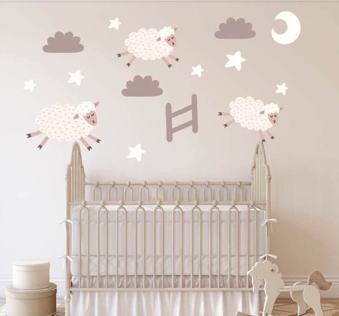 Lamb Over the Moon Wall Decal Sheep Jumping Over Moon Decal - Etsy