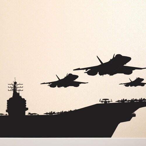 US Navy Wall Decal Aircraft Carrier Decal American Fighter - Etsy