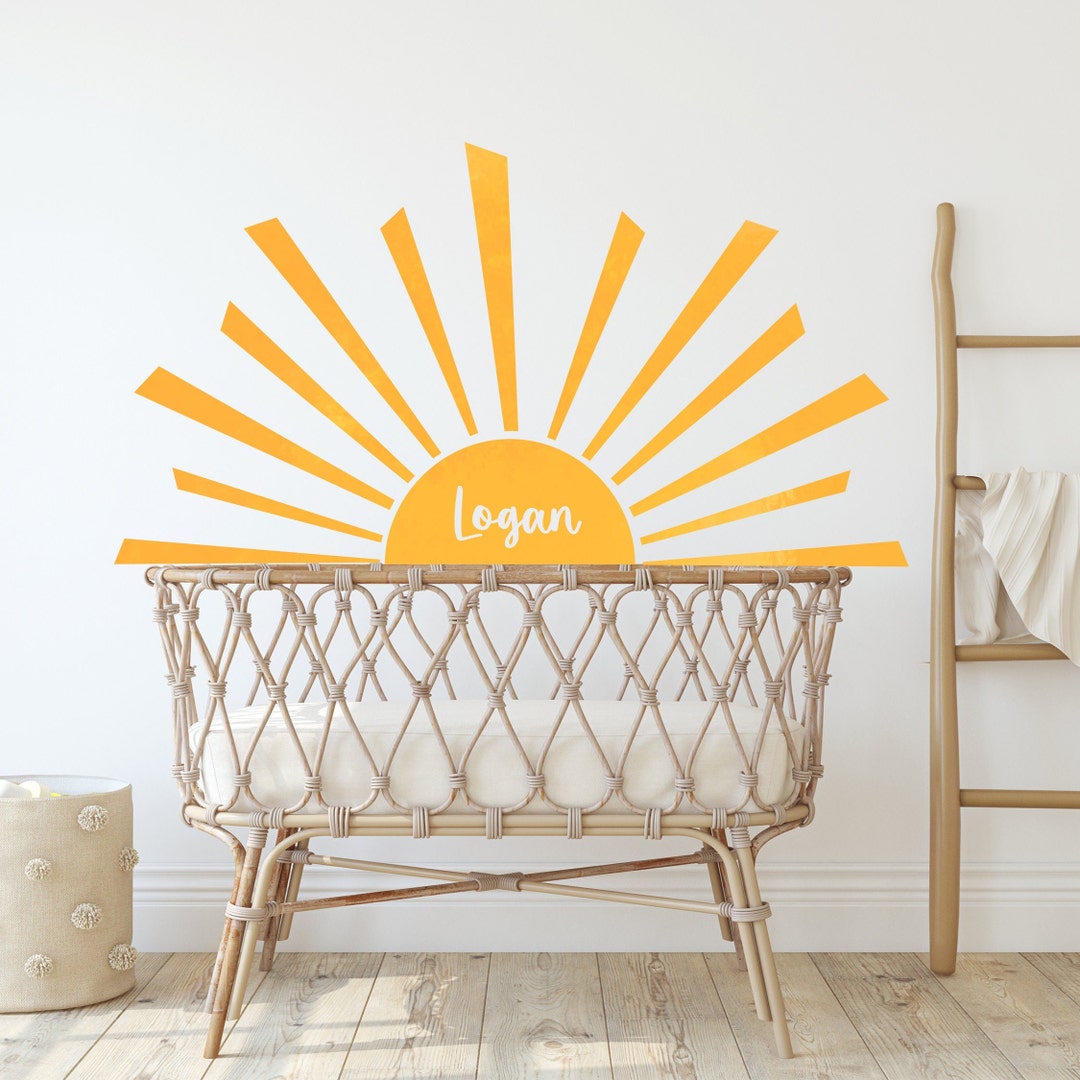 Personalized Sun Wall Decal, Rising Sun Wall Sticker, Nursery ...