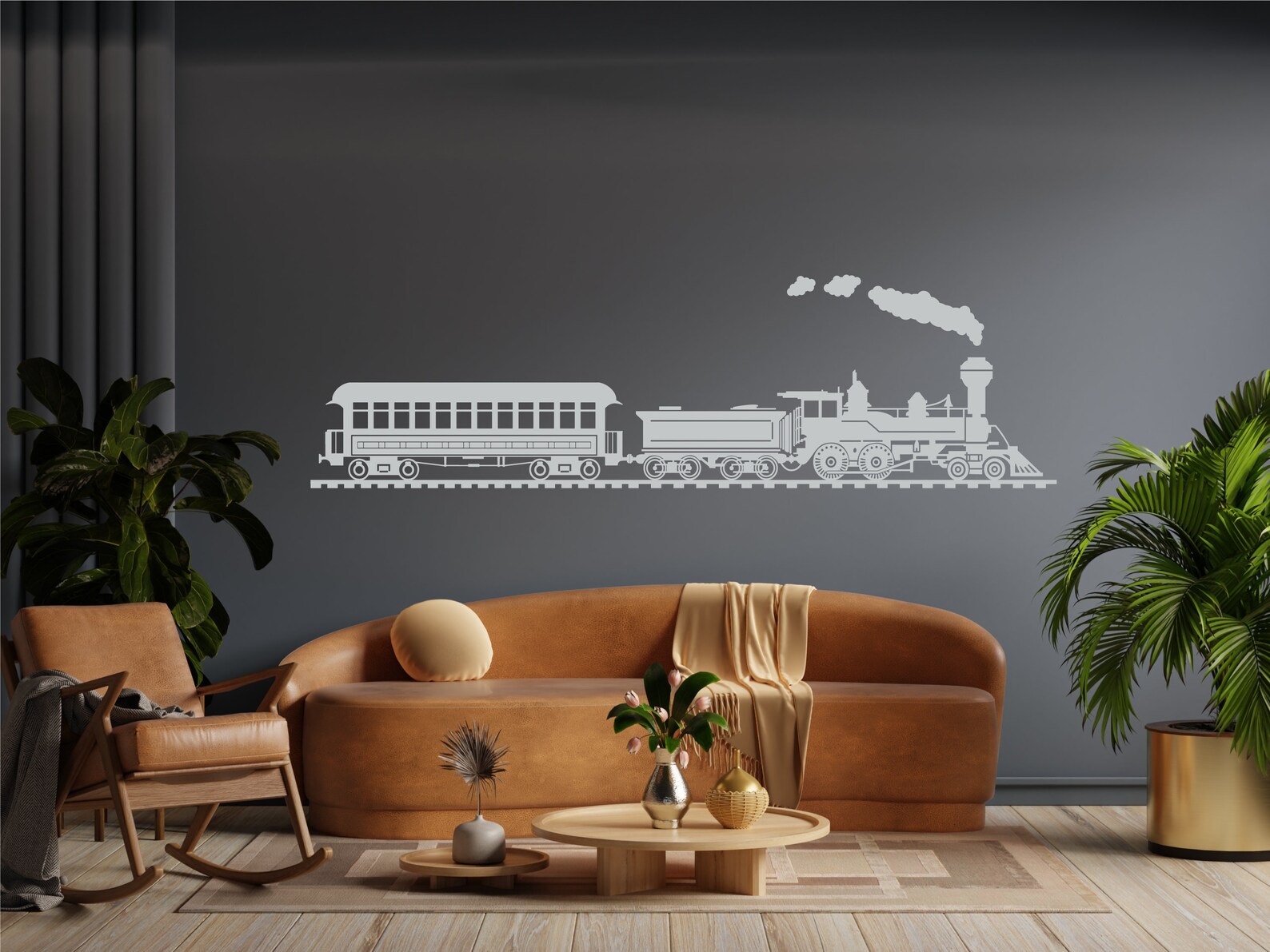 Train Wall Decal, Locomotive Railroad Decal, Wall Decal Train Engine ...
