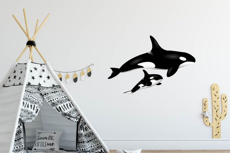 Ocean Wall Decal Orca Killer Whale Decal Nursery Wall Decal | Etsy