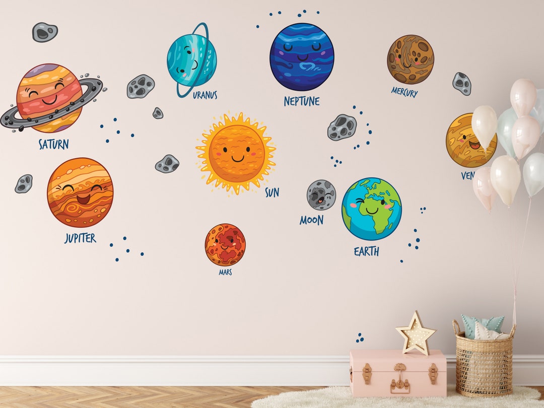 Solar System Wall Decal Planets Wall Decal Sun Nursery Wall - Etsy