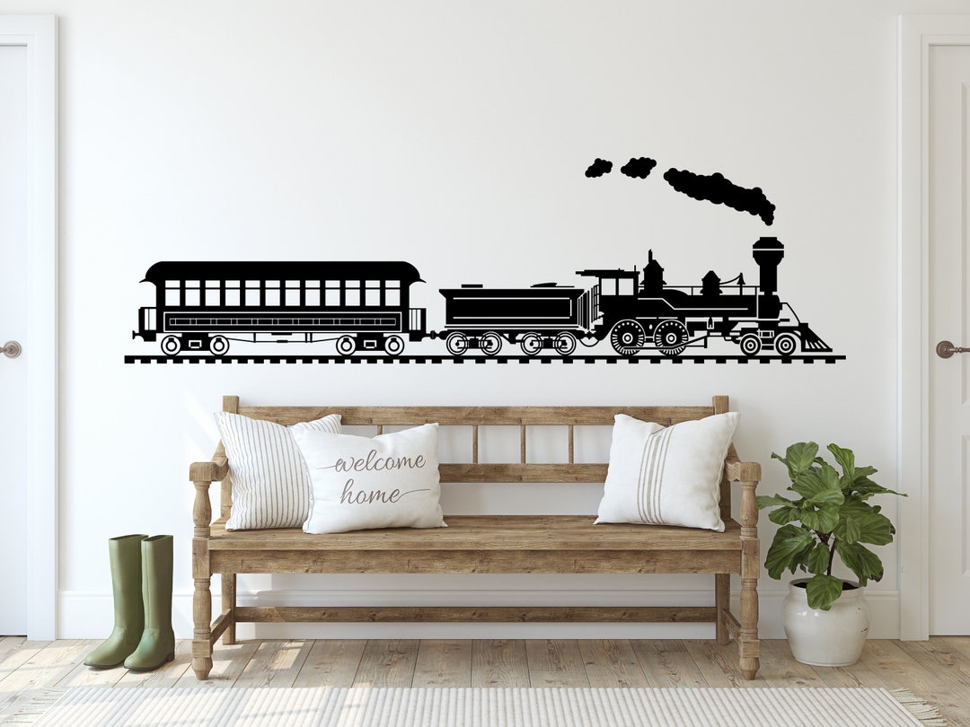 Train Wall Decal, Locomotive Railroad Decal, Wall Decal Train Engine ...