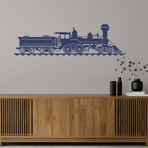Steam Locomotive Wall Decal, Classic Train, Railroad Decor, Train Wall ...