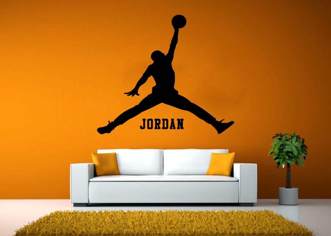Michael Jordan Wall Decal Jumpman Basketball Player Vinyl - Etsy