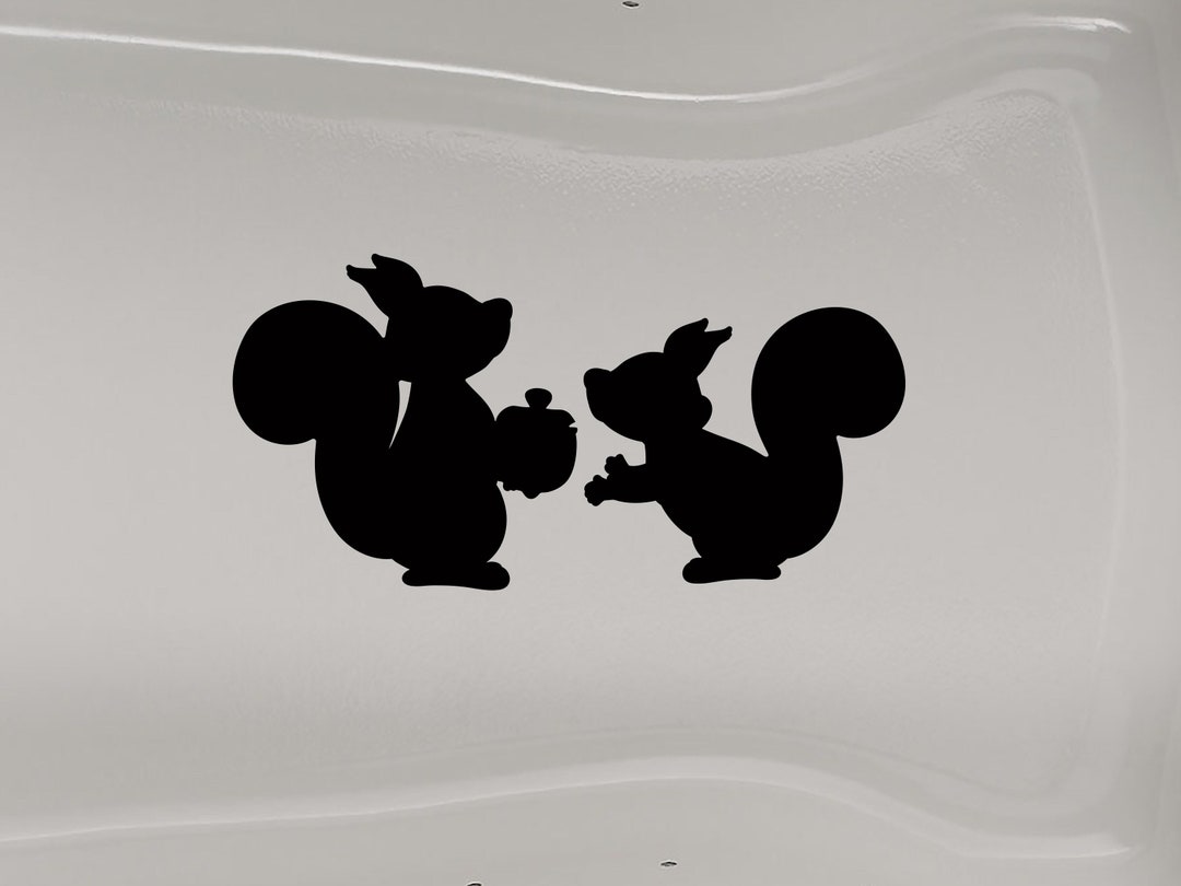 Bathtub Non-skid Squirrel Decals, Playing Squirrels Decal for Slippery ...