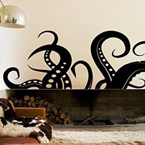 Octopus Wall Decal Vinyl Sticker Decals Tentacles Fish Deep | Etsy