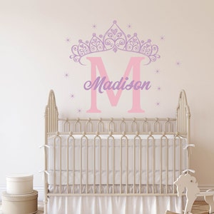 Personalized Name Wall Decal Crown Name Decal Princess Crown - Etsy