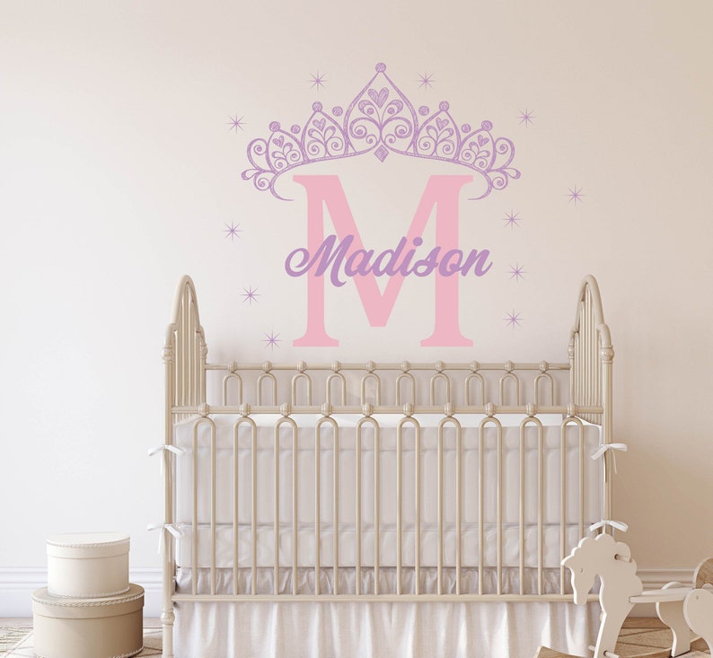 Personalized Name Wall Decal Crown Name Decal Princess Crown - Etsy