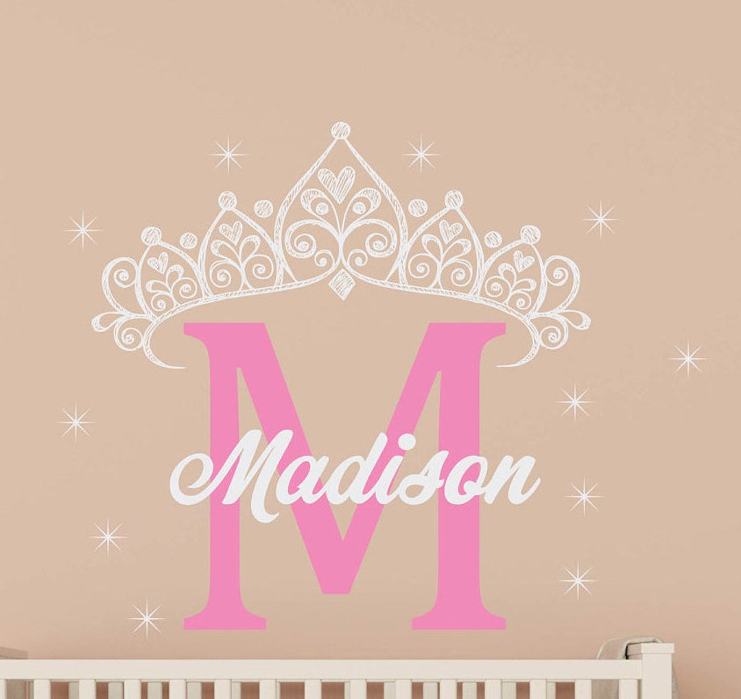Personalized Name Wall Decal Crown Name Decal Princess Crown - Etsy