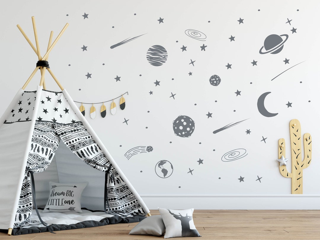 Solar System Wall Decal, Space Wall Decals, Nursery Wall Decals, Star ...