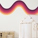 Wavy Retro Stripe Rainbow Wall Decal, Nursery Room Wall Decor, Retro ...