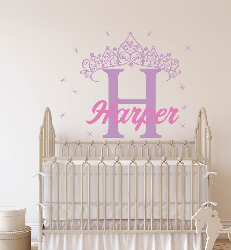 Personalized Name Wall Decal Crown Name Decal Princess Crown - Etsy